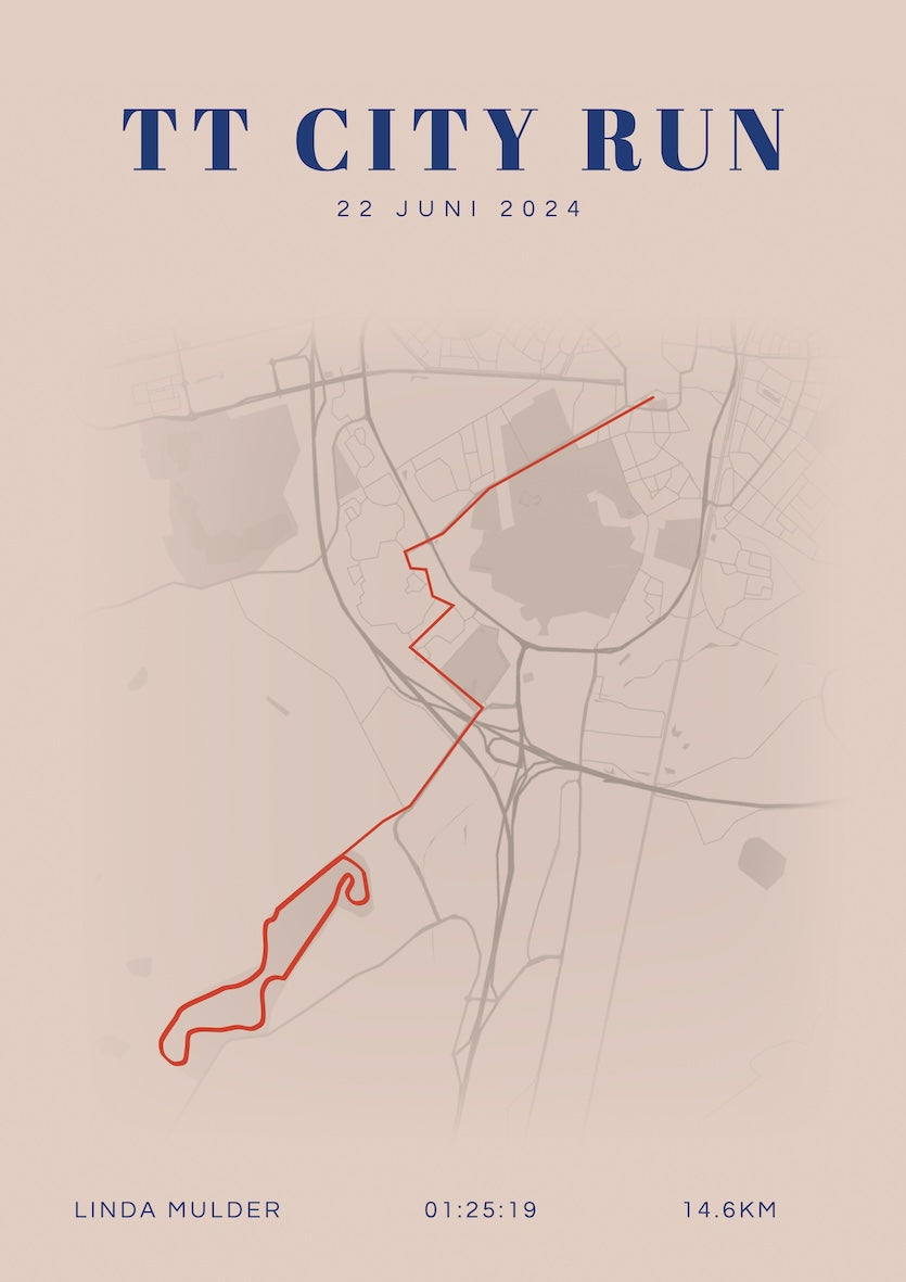 Gepersonaliseerde Poster I TT City Run 2025 I Classic Citymap