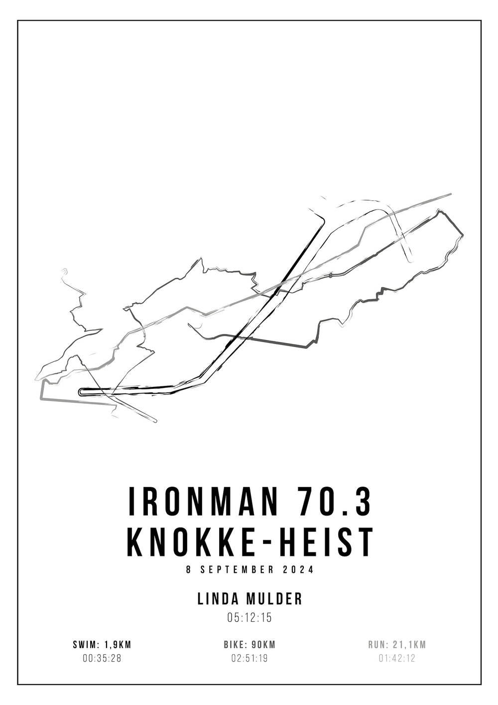 Gepersonaliseerde poster I Ironman 70.3 Knokke-Heist 2025