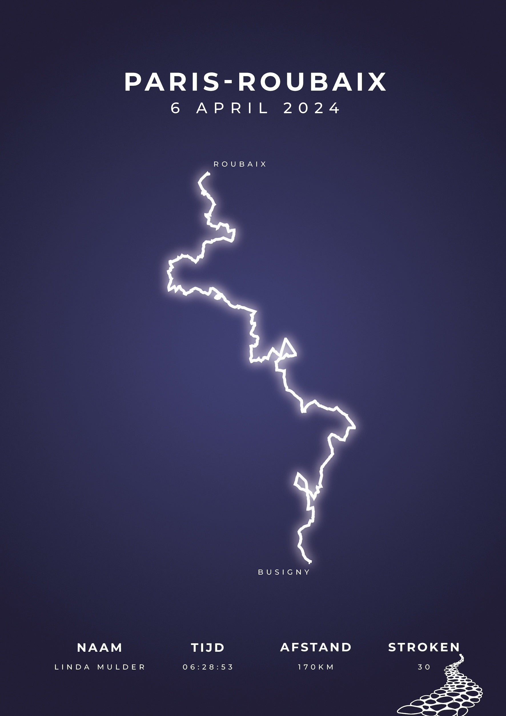 Paris-Roubaix - Modern Citymap - Performance Poster